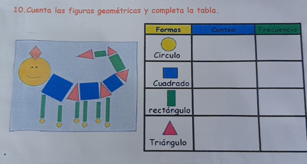 10. Cuenta las figuras geométricas y | StudyX