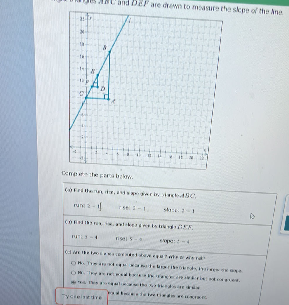 (a) Find the run, rise, and slope given by | StudyX