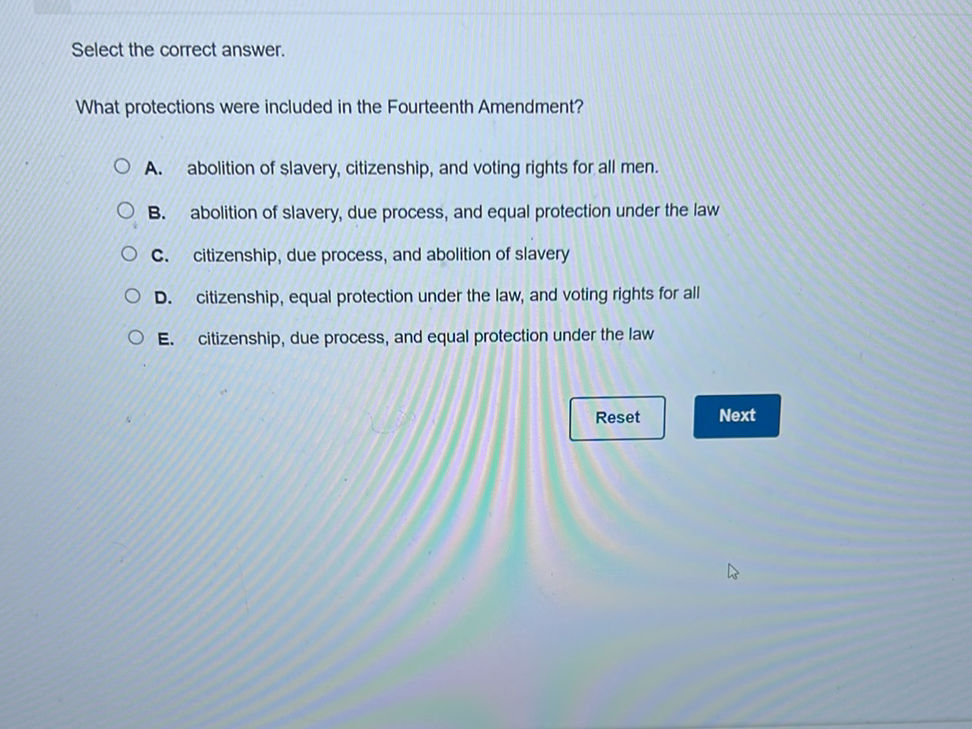 Select the correct answer. What protections | StudyX