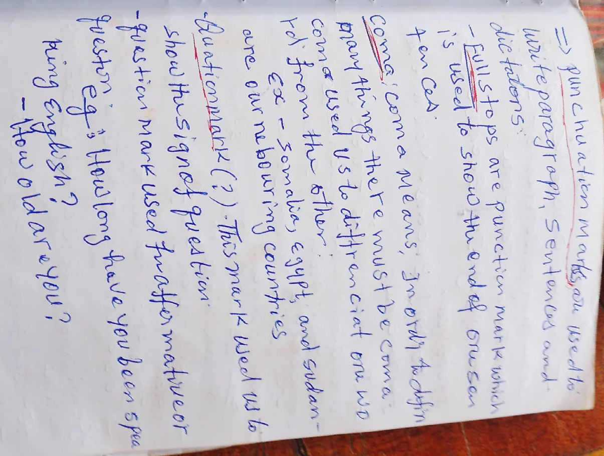 ⇒ punctuation marks are used to write | StudyX