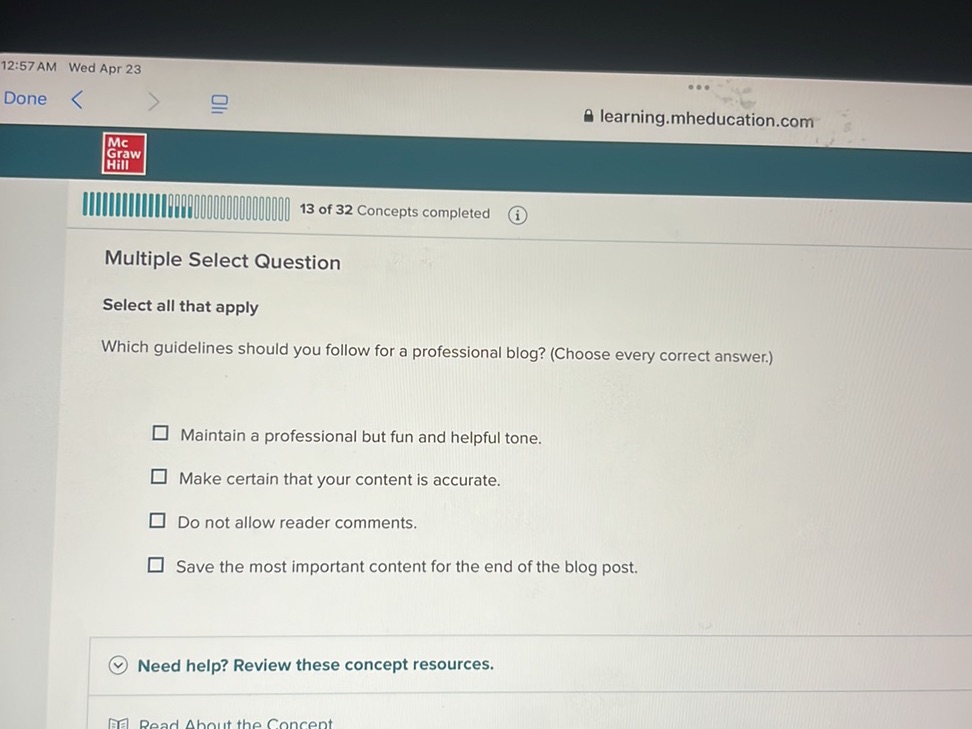 Multiple Select Question Select all that | StudyX