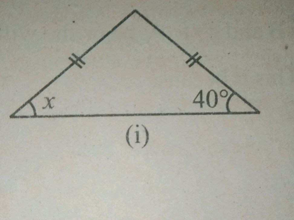 Find the value of $x$ in the given isosceles | StudyX