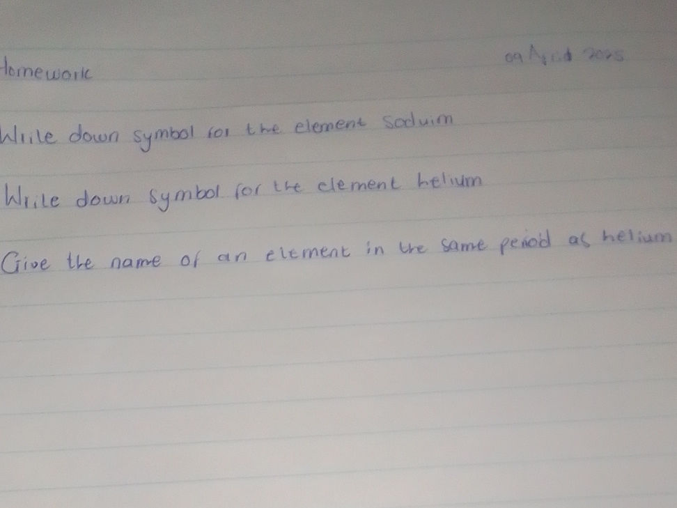 Write down symbol for the element Saduim. | StudyX