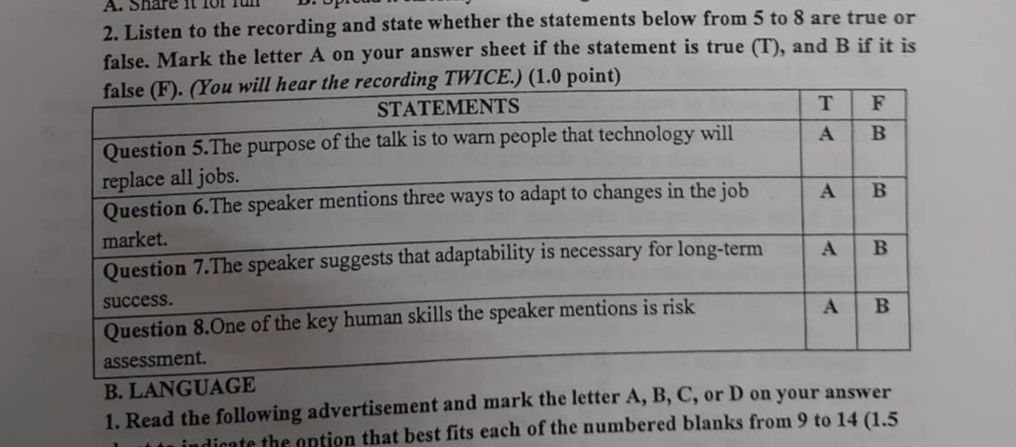 2. Listen to the recording and state whether | StudyX