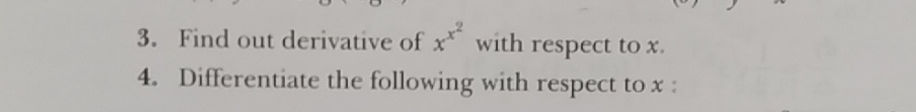 3. Find out derivative of x² with respect to | StudyX