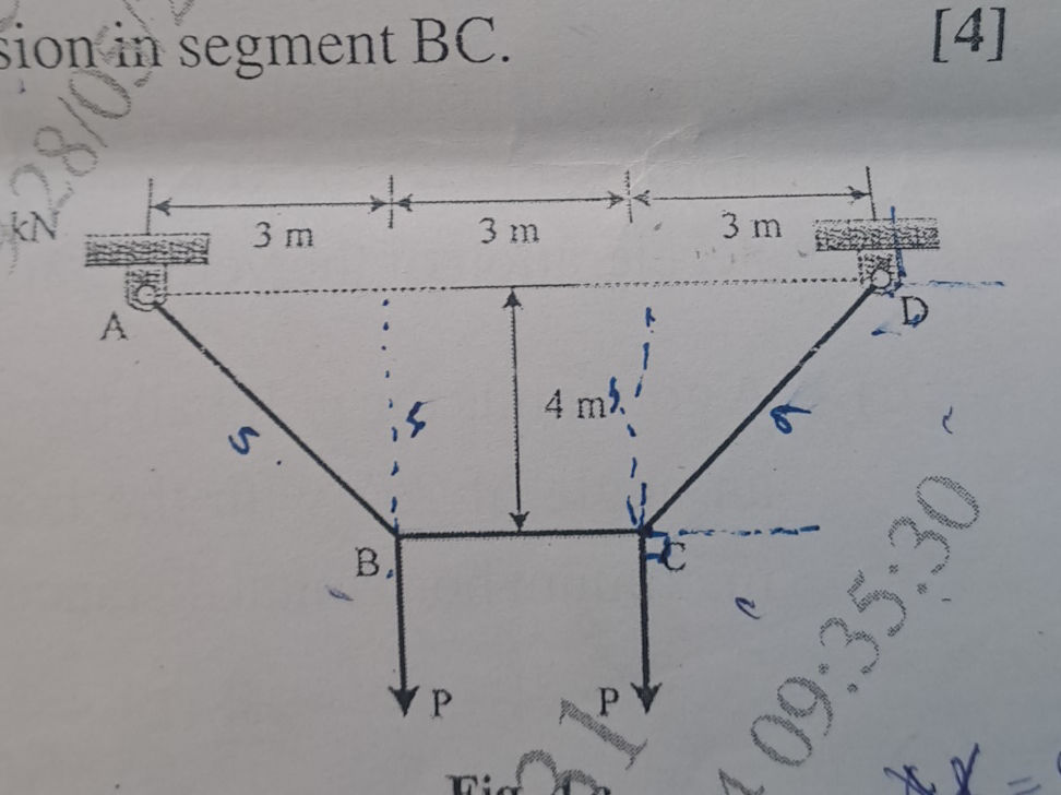 sion in segment BC. [Diagram of a structure | StudyX