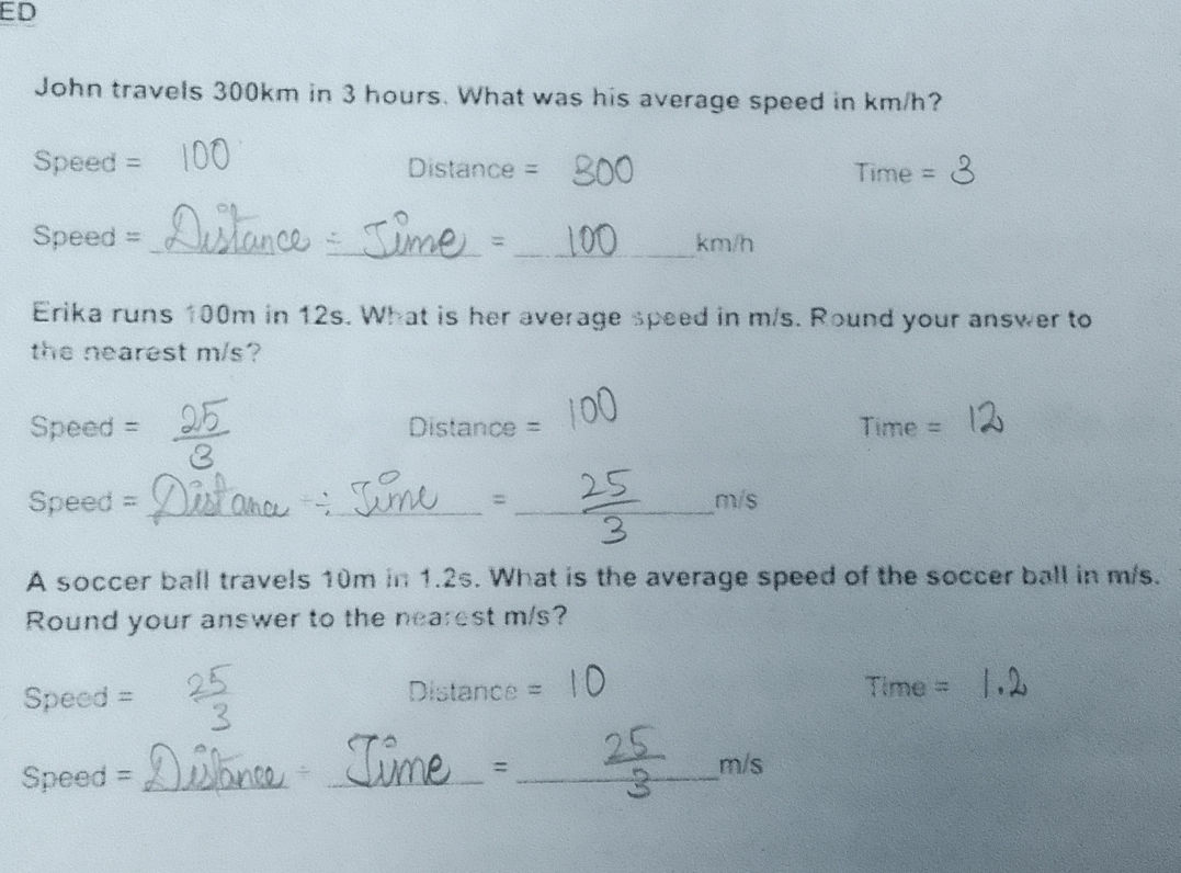 John travels 300km in 3 hours. What was his | StudyX