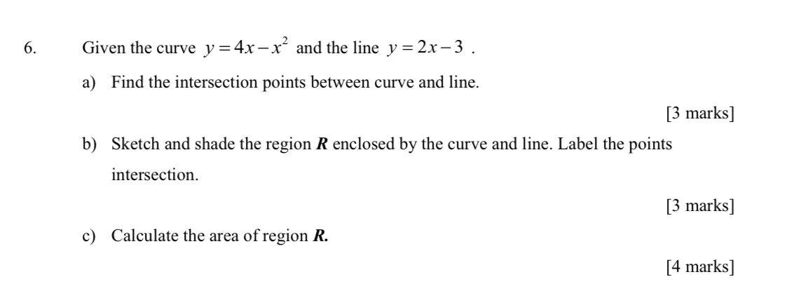 6. Given the curve $y = 4x - x^2$ and the | StudyX