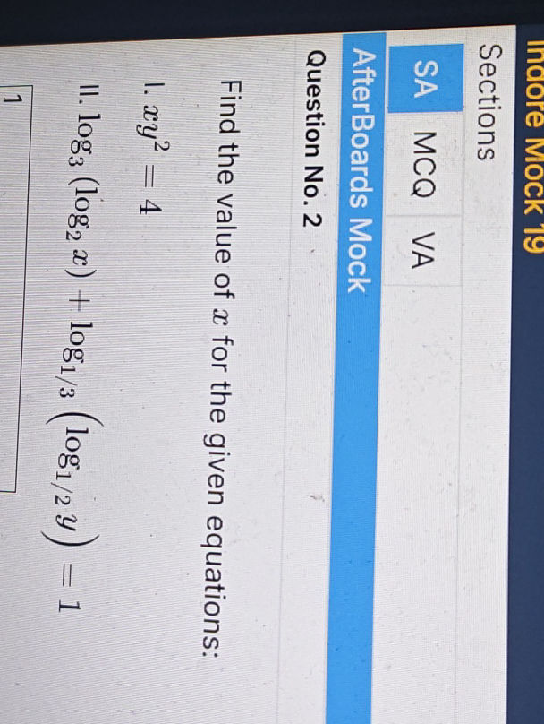 Find the value of $x$ for the given | StudyX