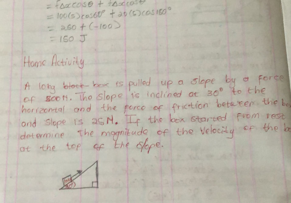 A 10kg block box is pulled up a slope by a | StudyX