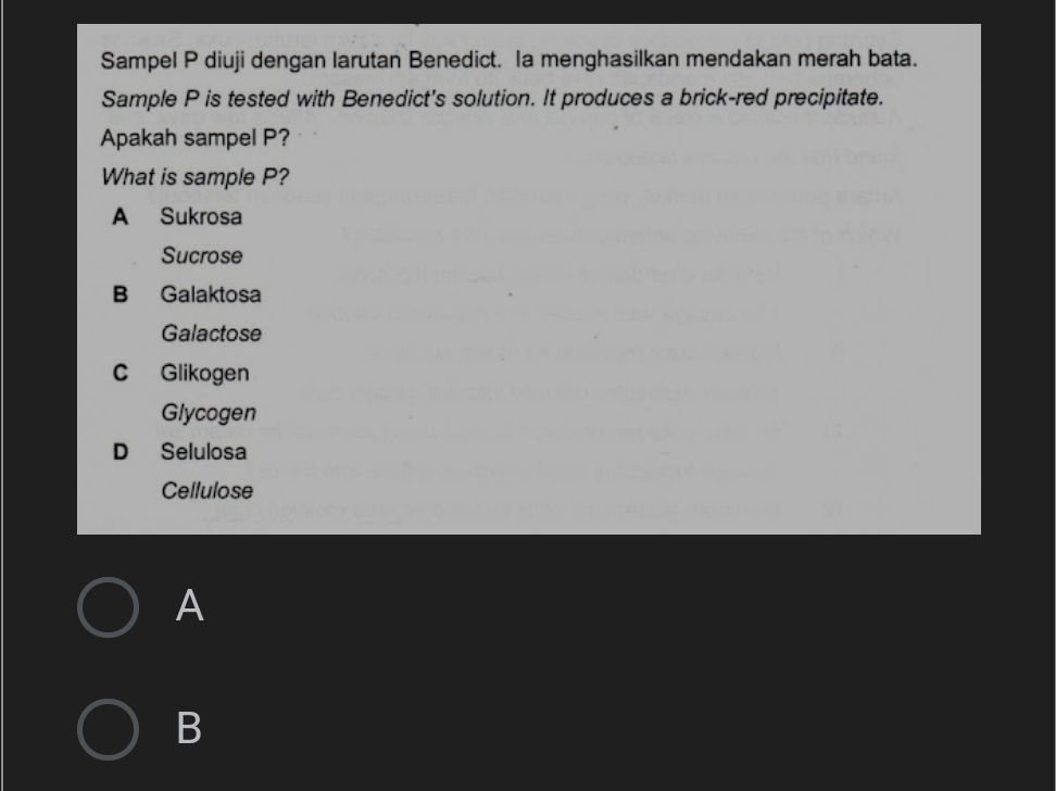 Sampel P diuji dengan larutan Benedict. Ia | StudyX