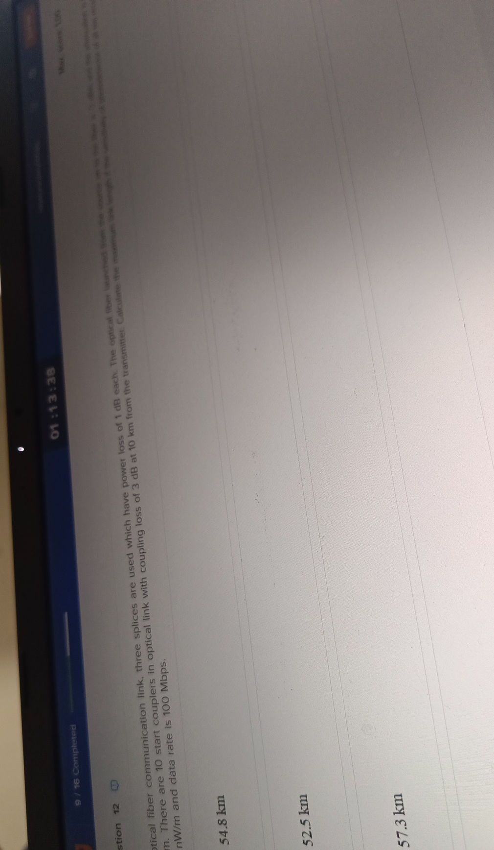 Optical fiber communication link, three | StudyX