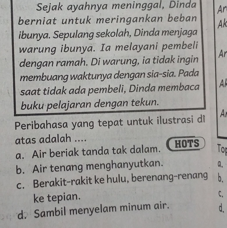 Peribahasa yang tepat untuk ilustrasi di | StudyX