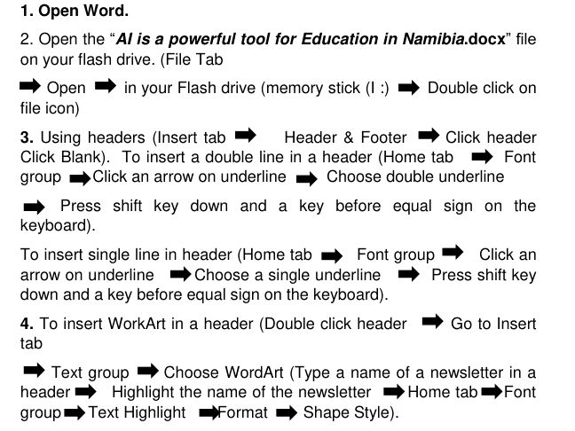 1. Open Word. 2. Open the "Al is a powerful | StudyX