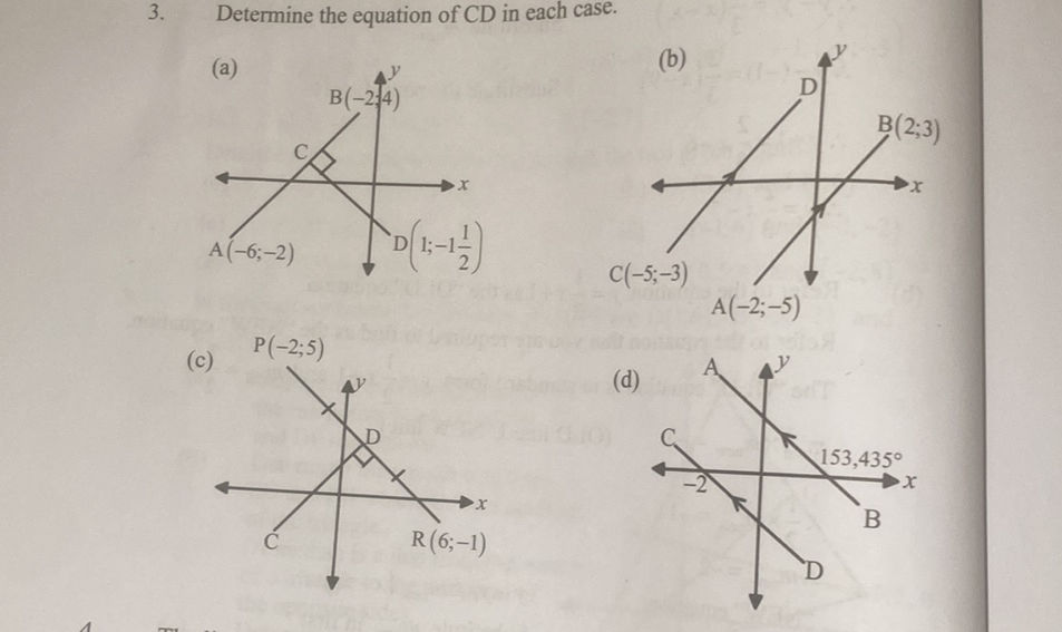 3. Determine the equation of CD in each | StudyX