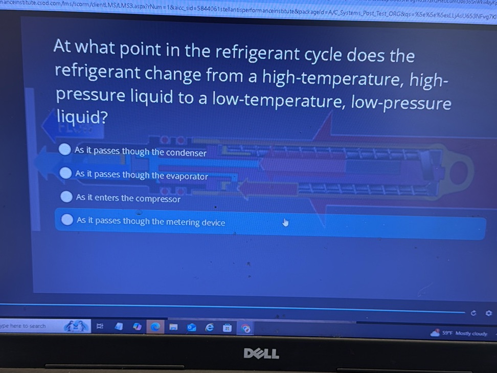 At what point in the refrigerant cycle does | StudyX