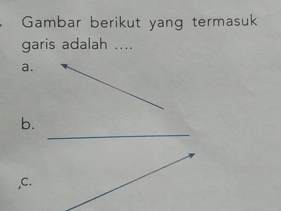 Gambar berikut yang termasuk garis adalah | StudyX