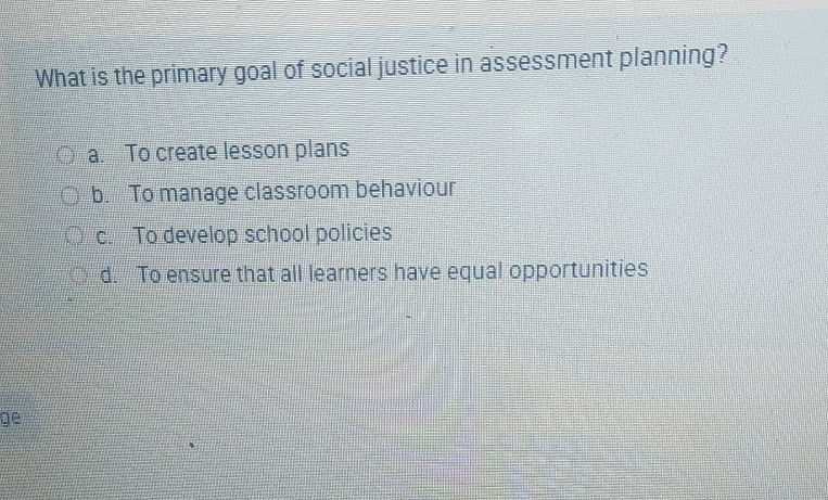What is the primary goal of social justice | StudyX