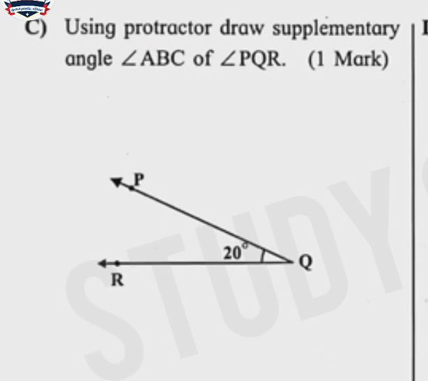 C) Using protractor draw supplementary angle | StudyX