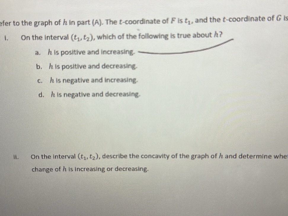 I. On the interval ($t_1$, $t_2$), which of | StudyX