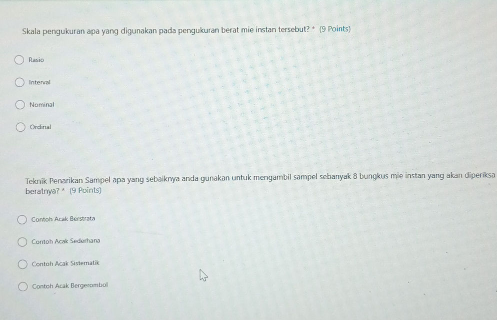 Skala pengukuran apa yang digunakan pada | StudyX