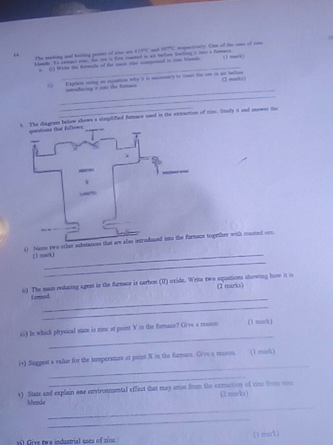 14. The melting and boiling points of zinc | StudyX