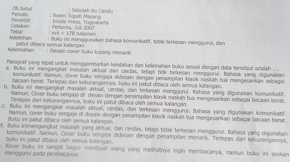 Paragraf yang tepat untuk menggambarkan | StudyX