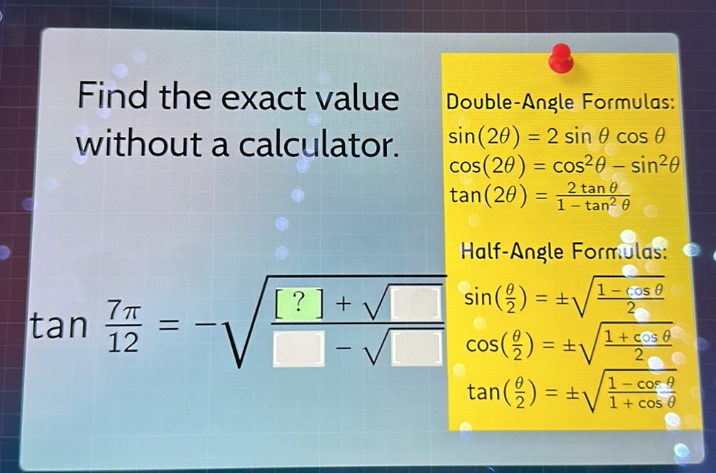 Find the exact value without a calculator. | StudyX