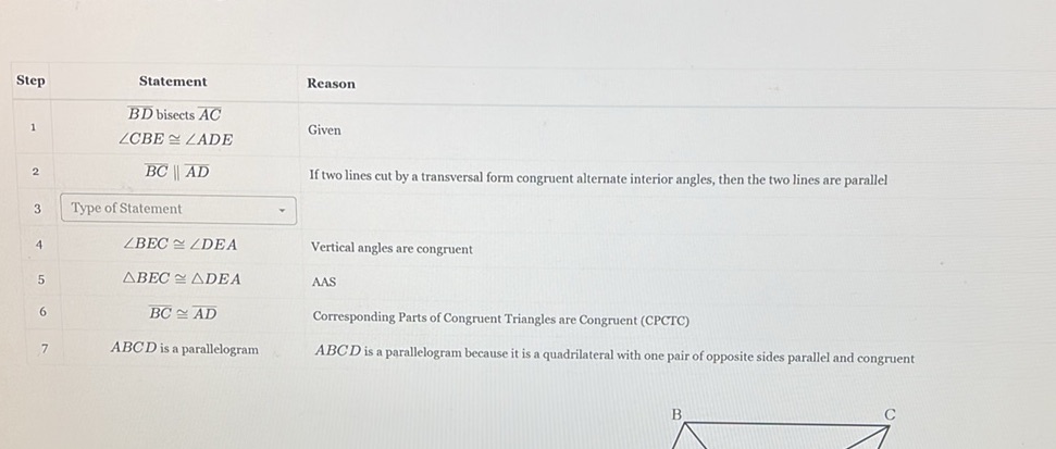 Step | Statement | Reason ---|---|--- 1 | $ | StudyX