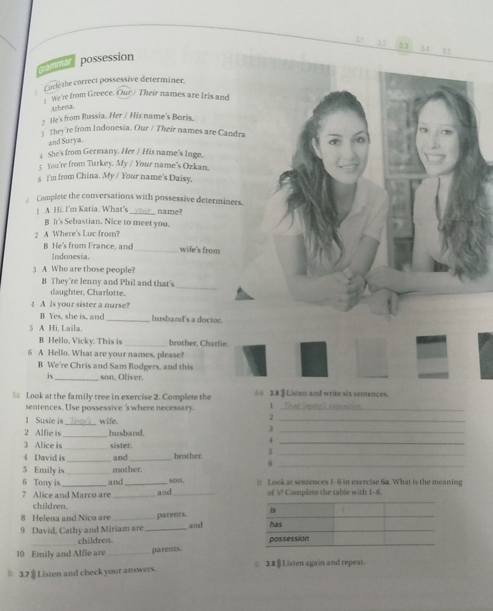 Circle the correct possessive determiner. 1 | StudyX