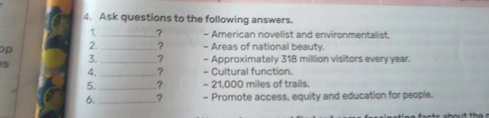 4. Ask questions to the following answers. | StudyX