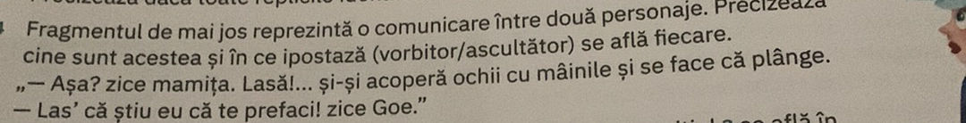 Fragmentul de mai jos reprezintă o | StudyX