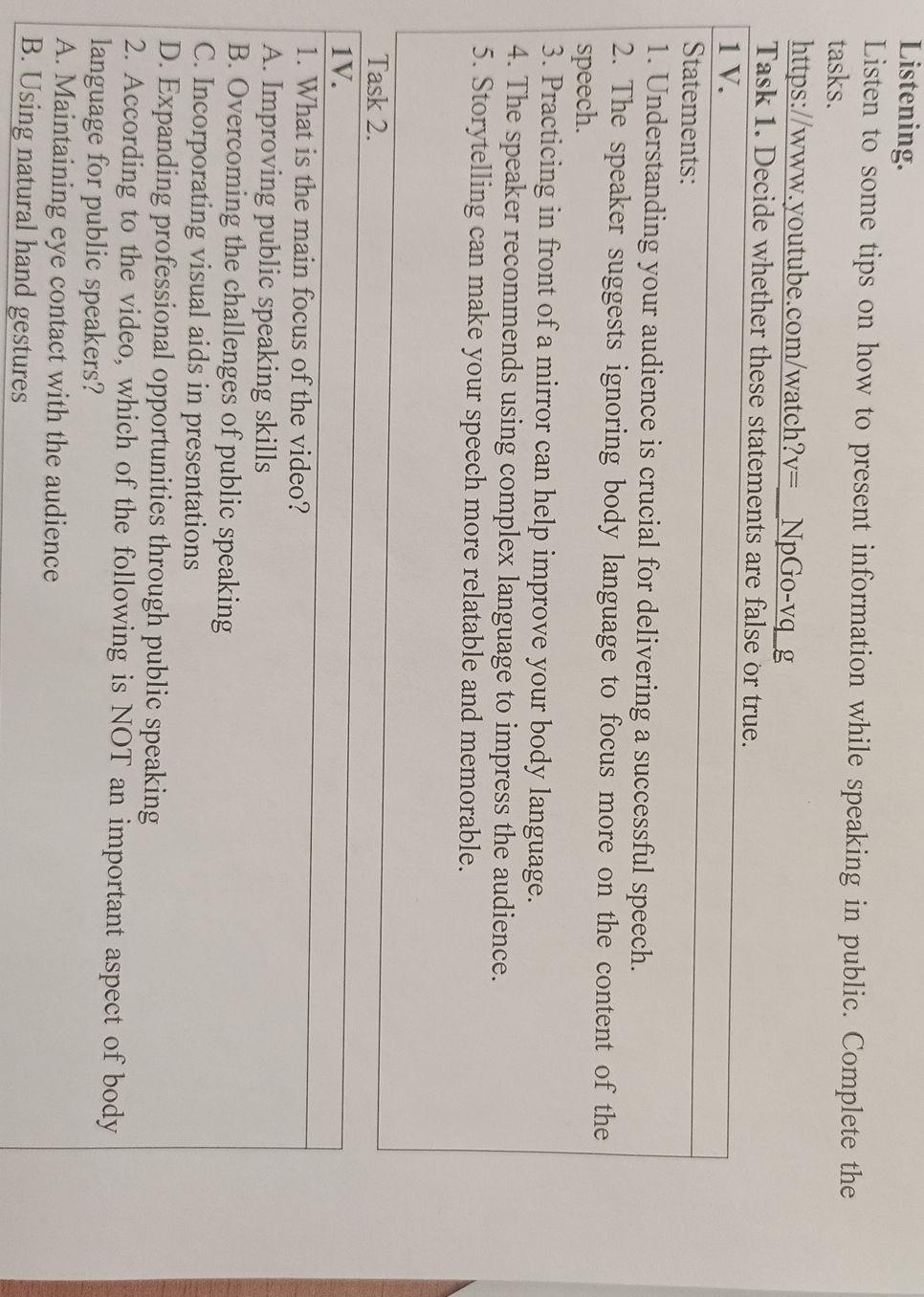 Task 1. Decide whether these statements are | StudyX