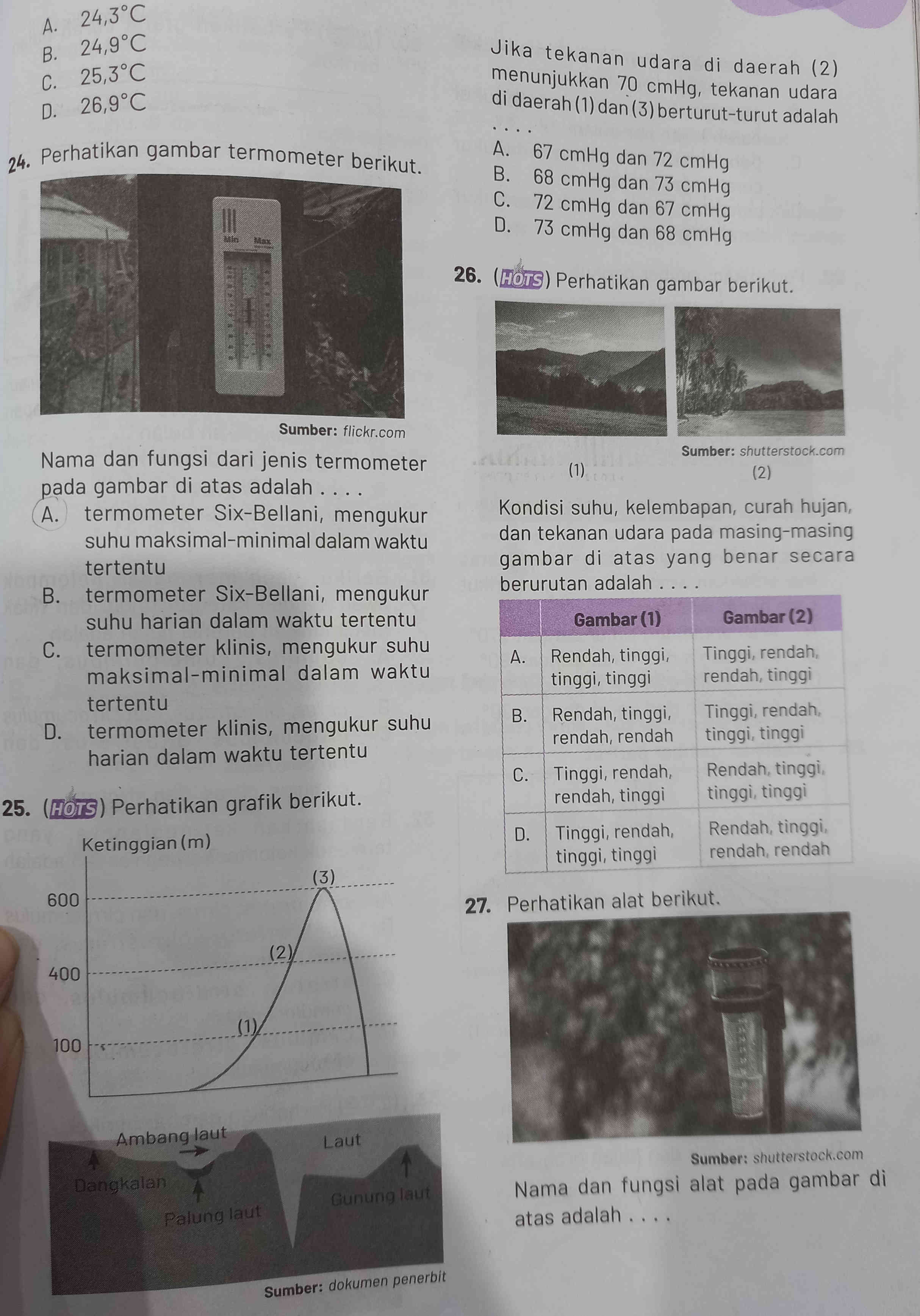24. Perhatikan gambar termometer berikut. | StudyX