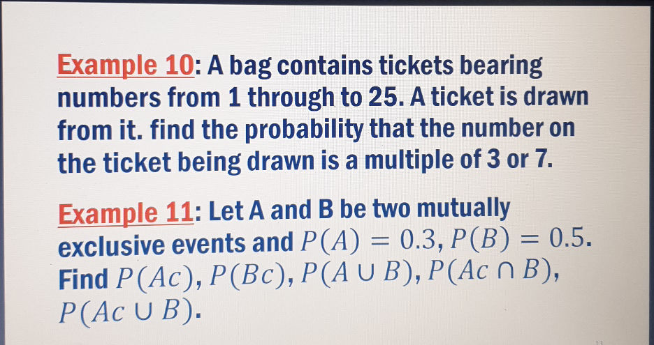 Example 10: A bag contains tickets bearing | StudyX
