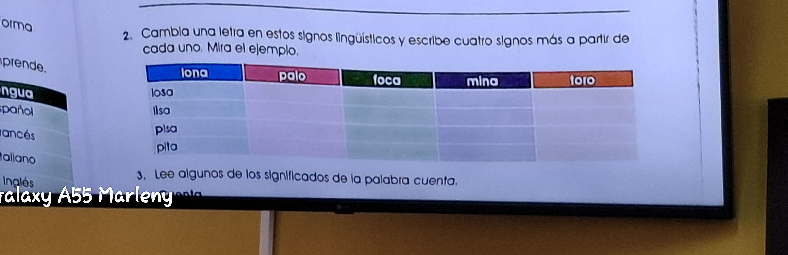 2. Cambia una letra en estos signos | StudyX