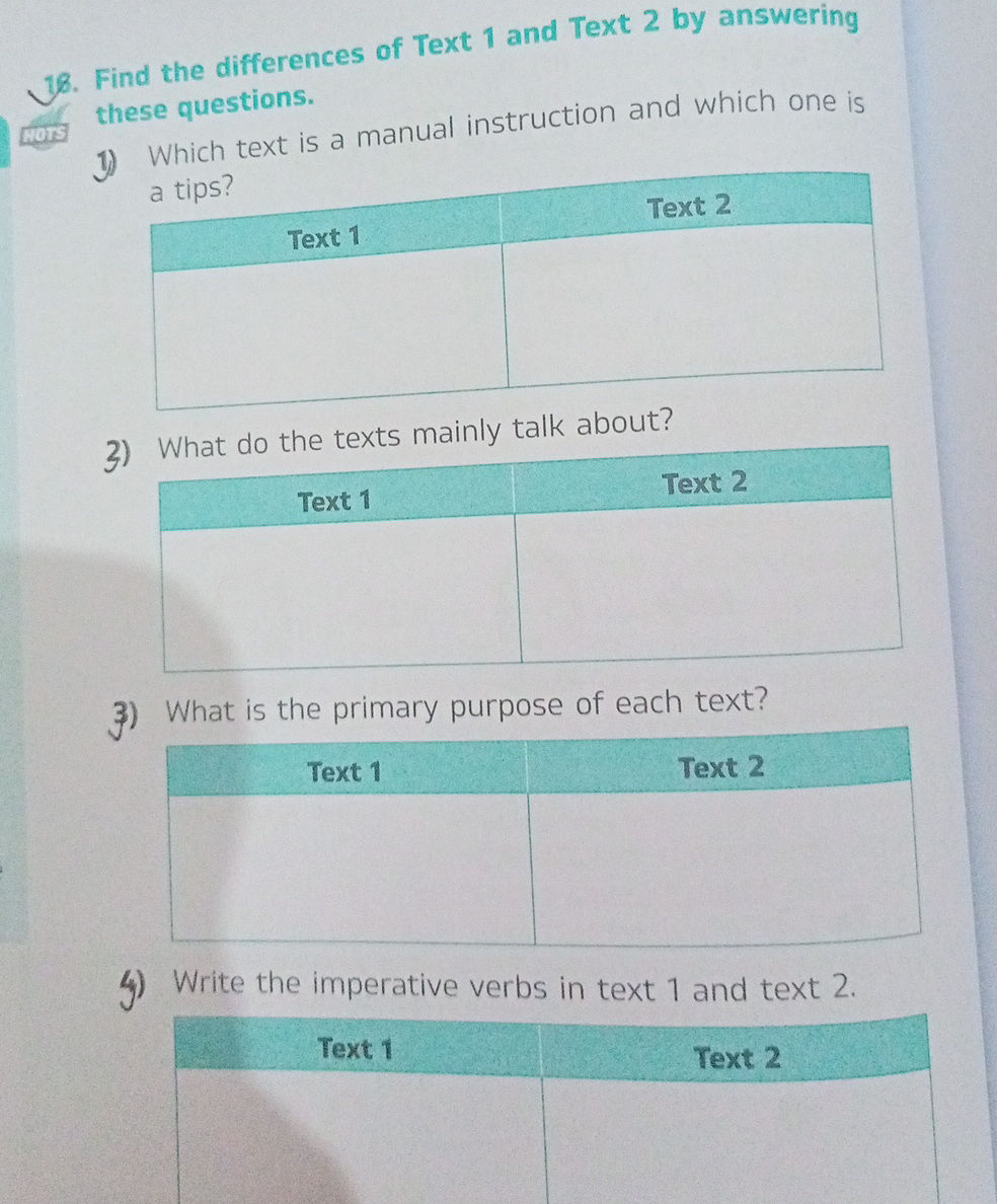 18. Find the differences of Text 1 and Text | StudyX