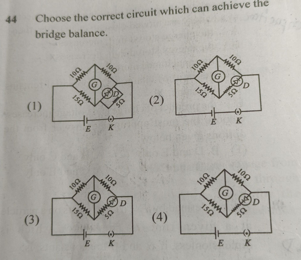 44 Choose the correct circuit which can | StudyX