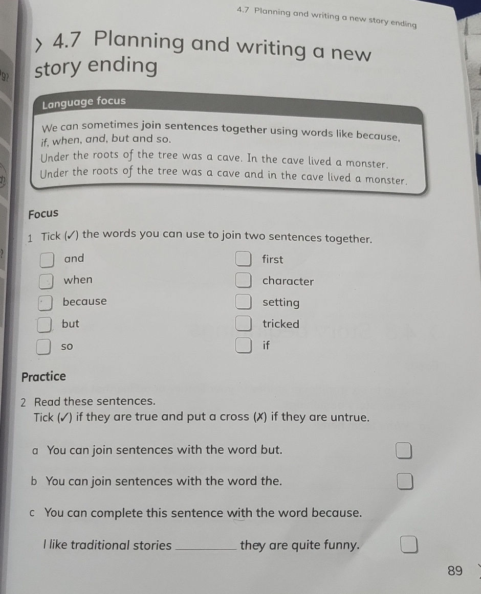 1 Tick ( ) the words you can use to join two | StudyX