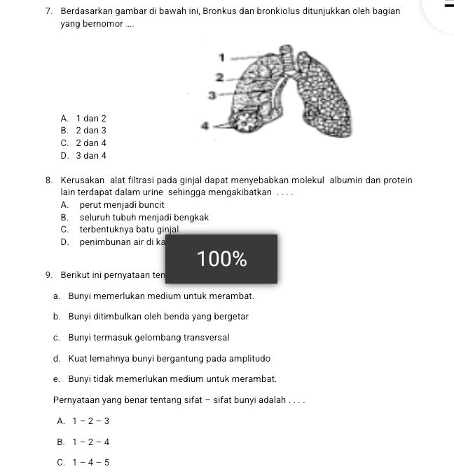 7. Berdasarkan gambar di bawah ini, Bronkus | StudyX