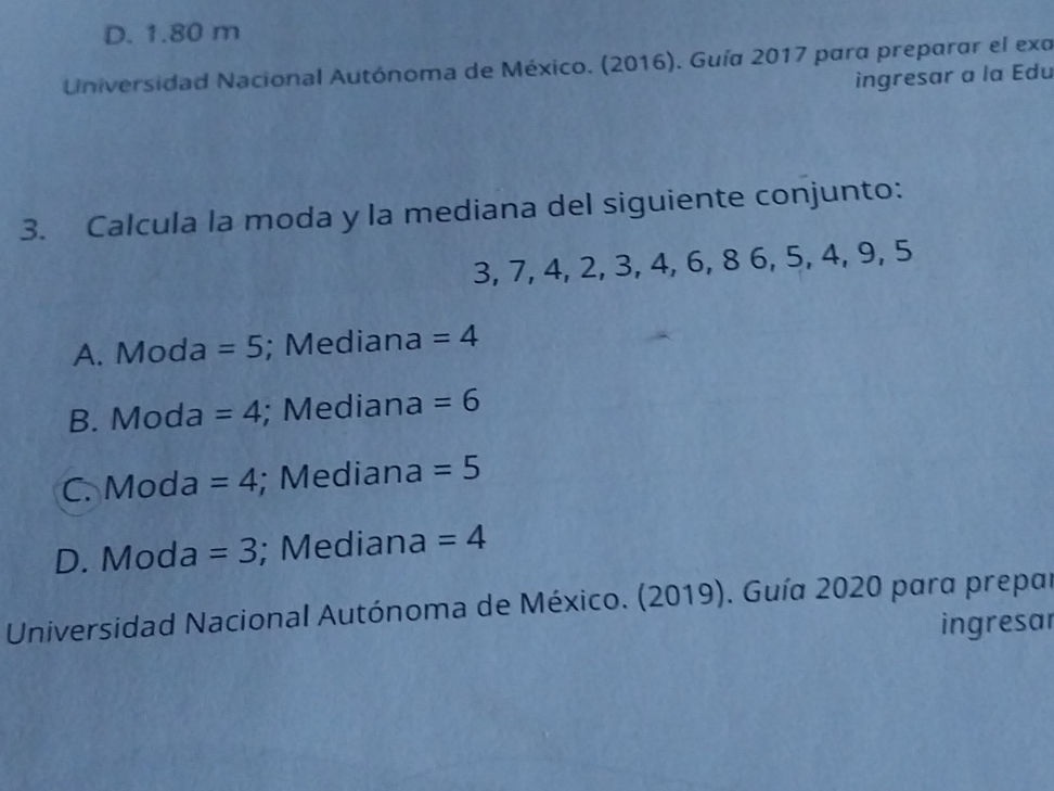 3. Calcula la moda y la mediana del | StudyX