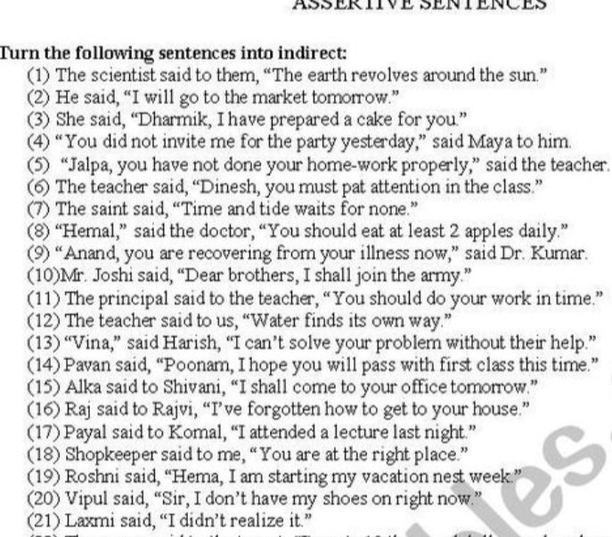 Turn the following sentences into indirect: | StudyX