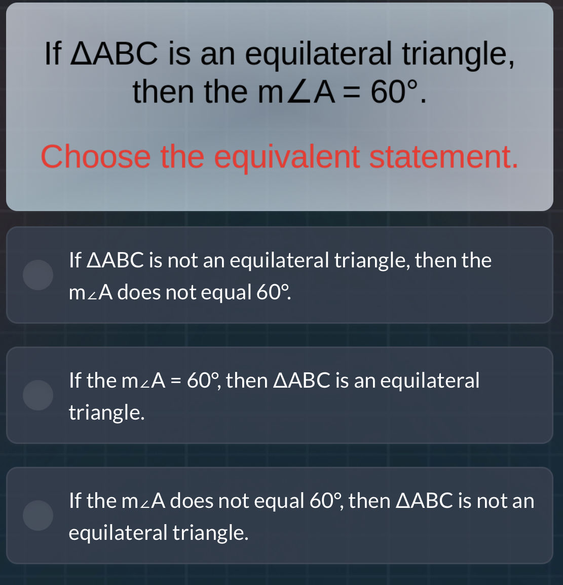 If $ ABC$ is an equilateral triangle, then | StudyX