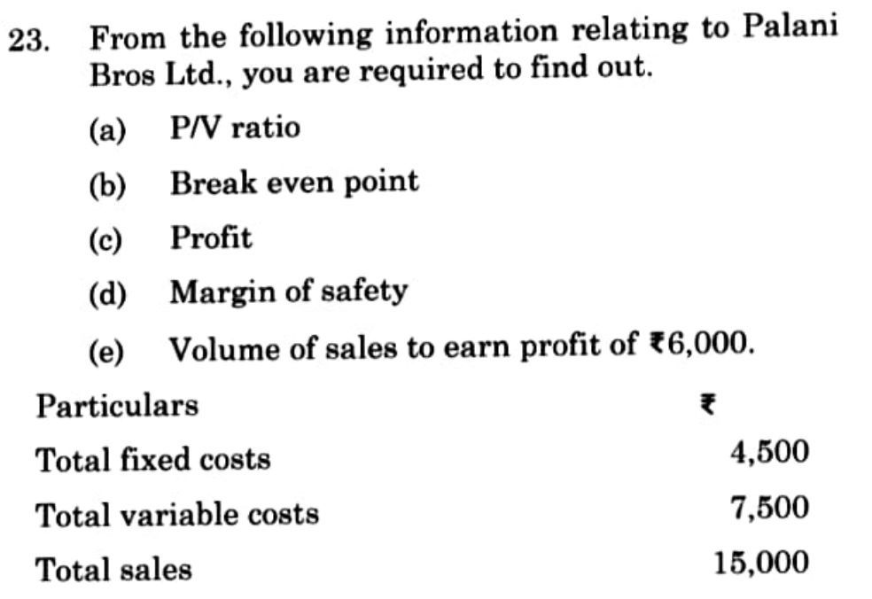 23. From the following information relating | StudyX