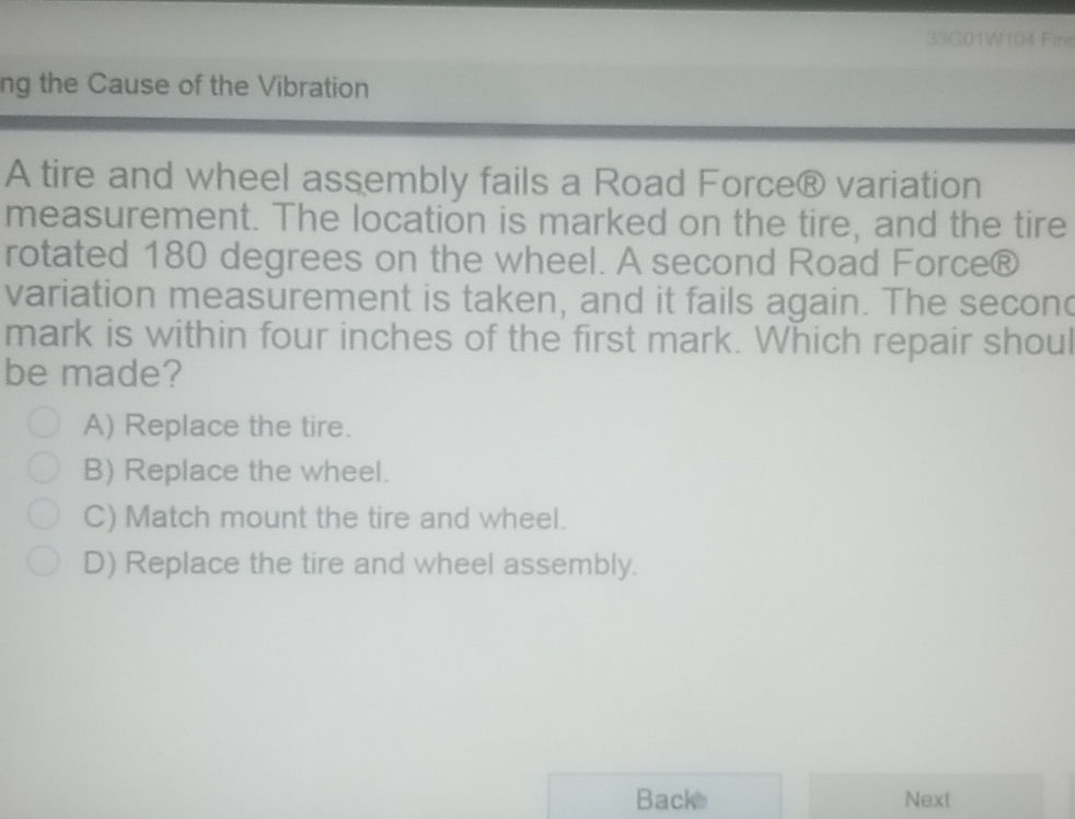 A tire and wheel assembly fails a Road | StudyX