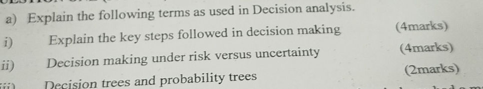 a) Explain the following terms as used in | StudyX