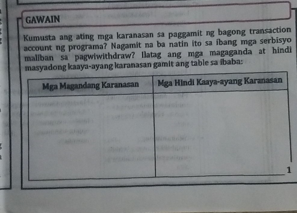 Kumusta ang ating mga karanasan sa paggamit | StudyX