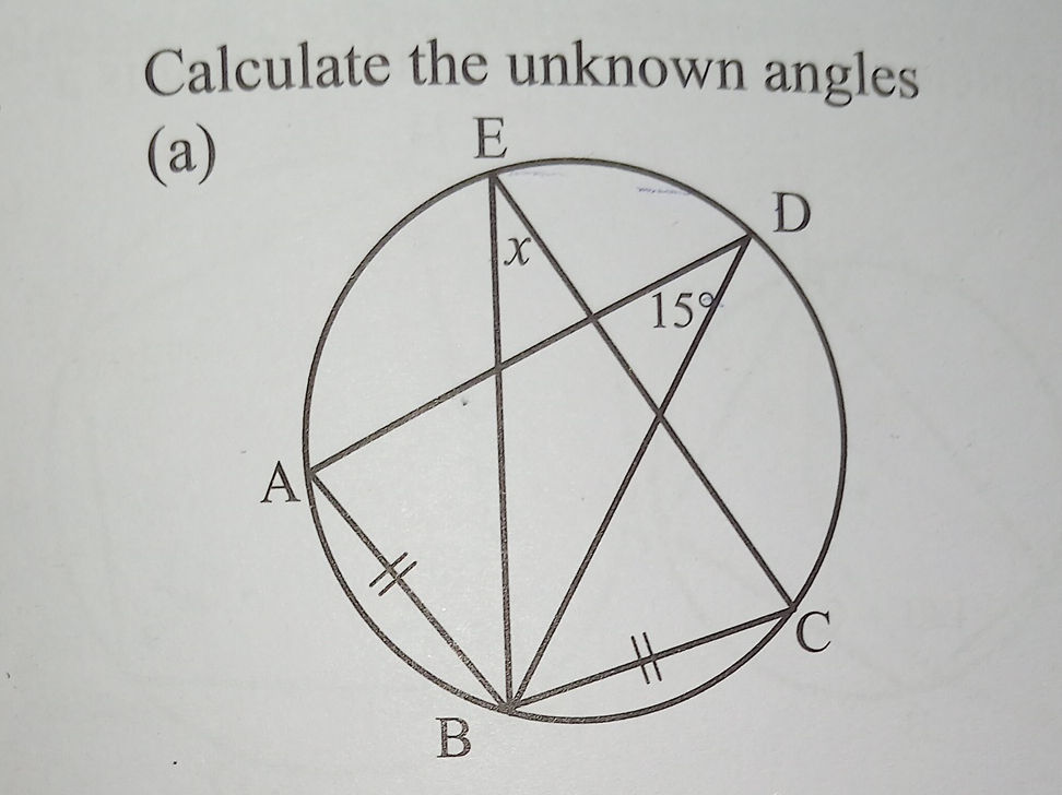 Calculate the unknown angles (a) In the | StudyX