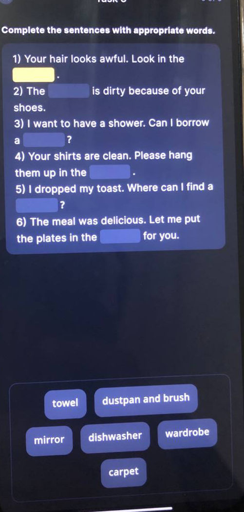Complete the sentences with appropriate | StudyX