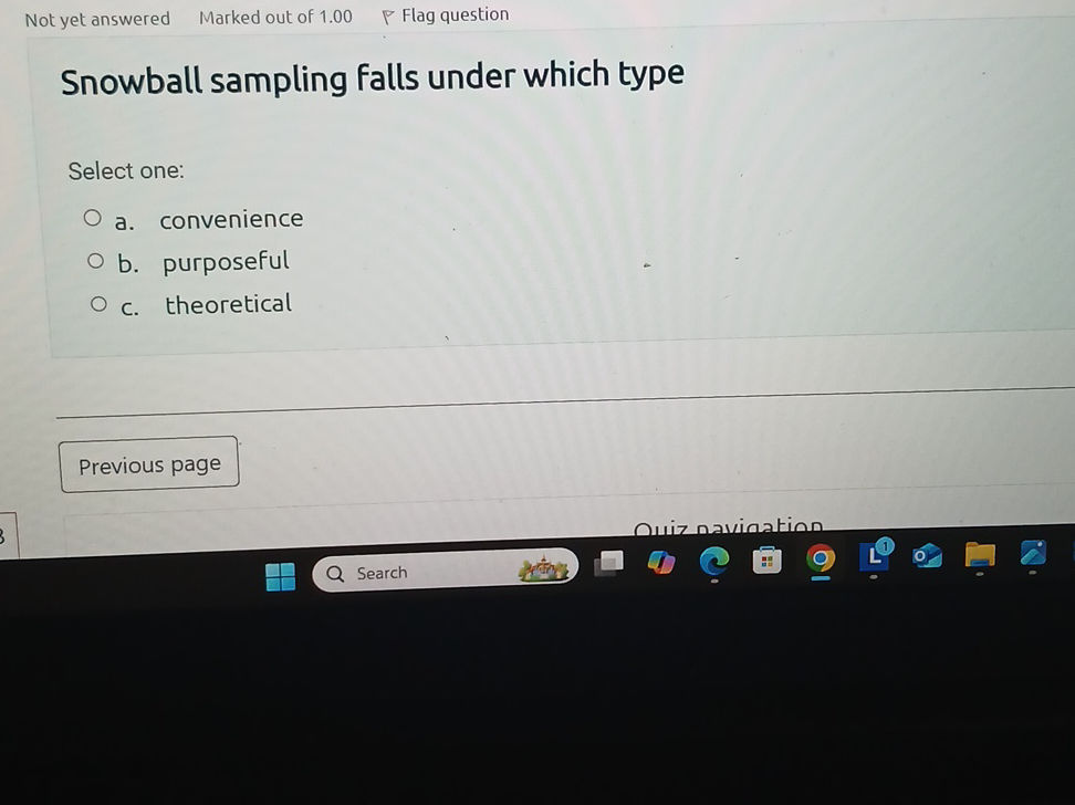 Snowball sampling falls under which type | StudyX